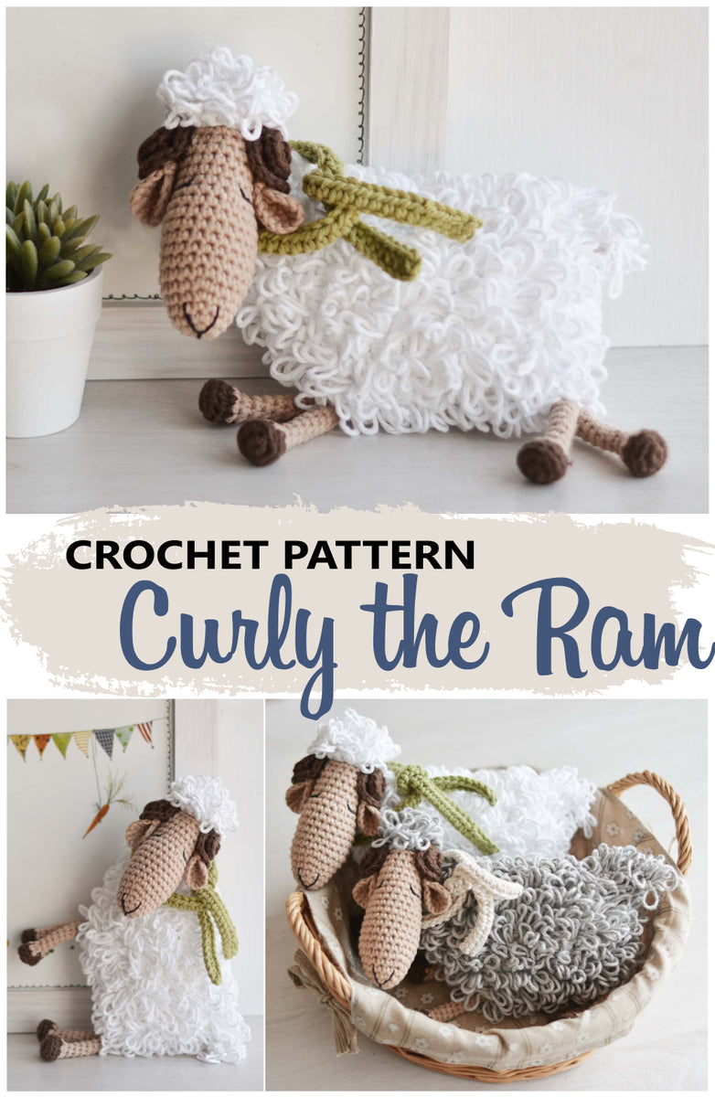 Ram Crochet Pattern Amigurumi Sheep Tutorial PDF Handmade Farm Animal ...